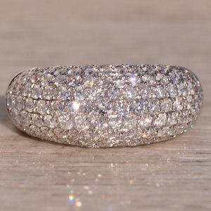 Jewelry | Pave Set Natural Diamond Dome Ring | Poshmark